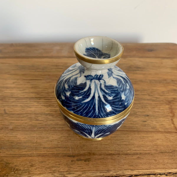 Jarre Artisanale Indigo 8x13 cm | Dame Pach Bangkok